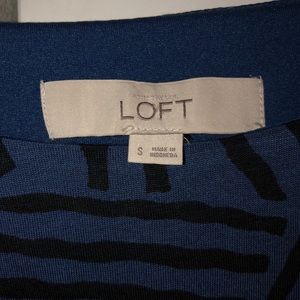 LOFT | Dresses | Loft Blue And Black Abstract Print Dress Size S | Poshmark